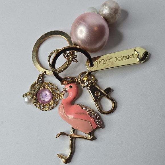 Betsey Johnson | Accessories | Betsey Johnson Pink Flamingo Keychain ...